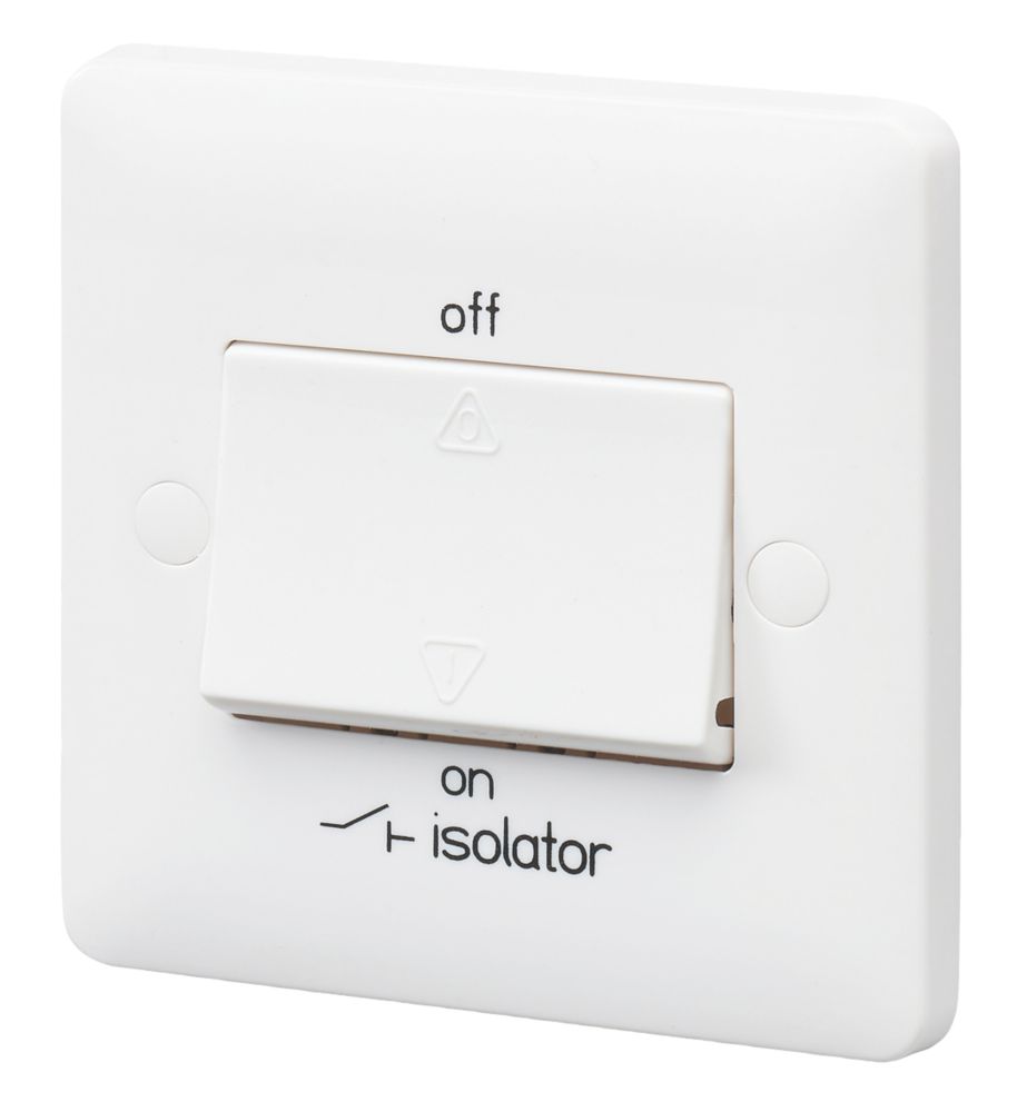 MK Base 10A 1-Gang 3-Pole Fan Isolator Switch White with White Inserts