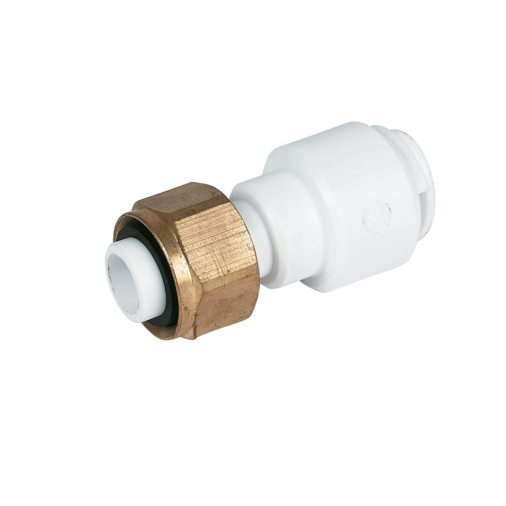 FloFit Plastic Push-Fit Straight Tap Connector 15mm x Â¾"