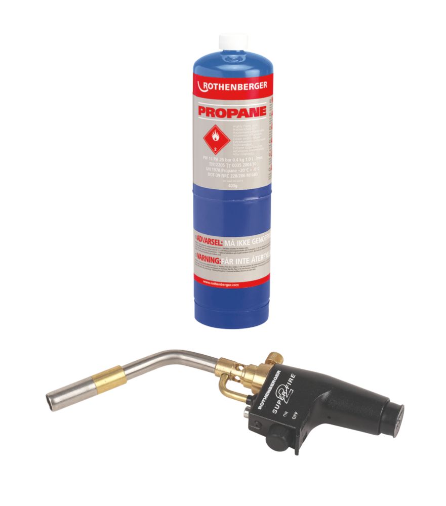 Rothenberger Super Fire Torch & Map Pro Gas Cylinder