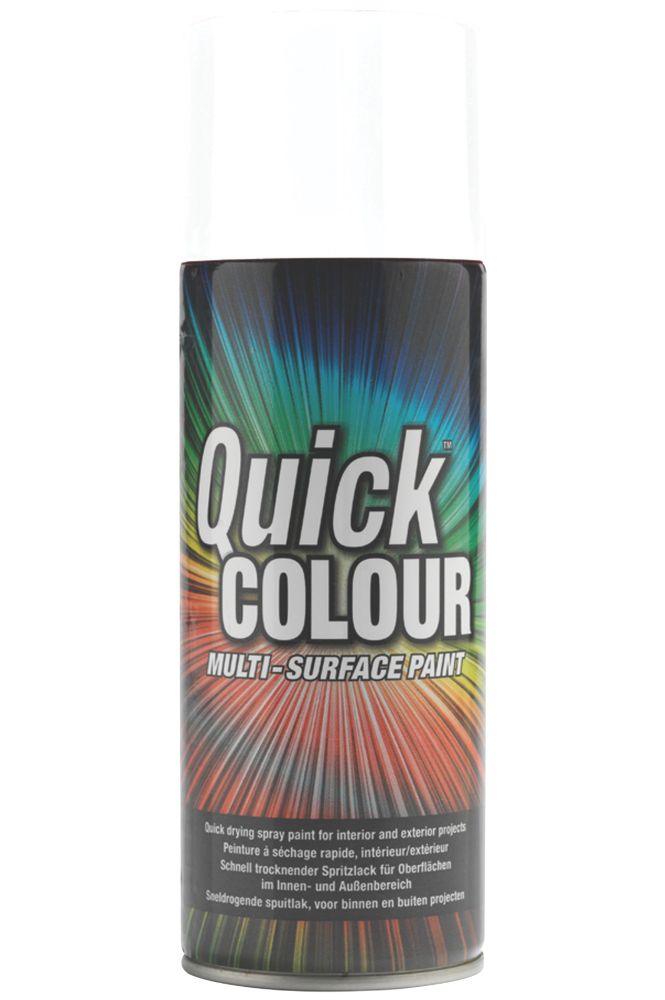 Quick Colour Spray Paint Gloss White 400ml