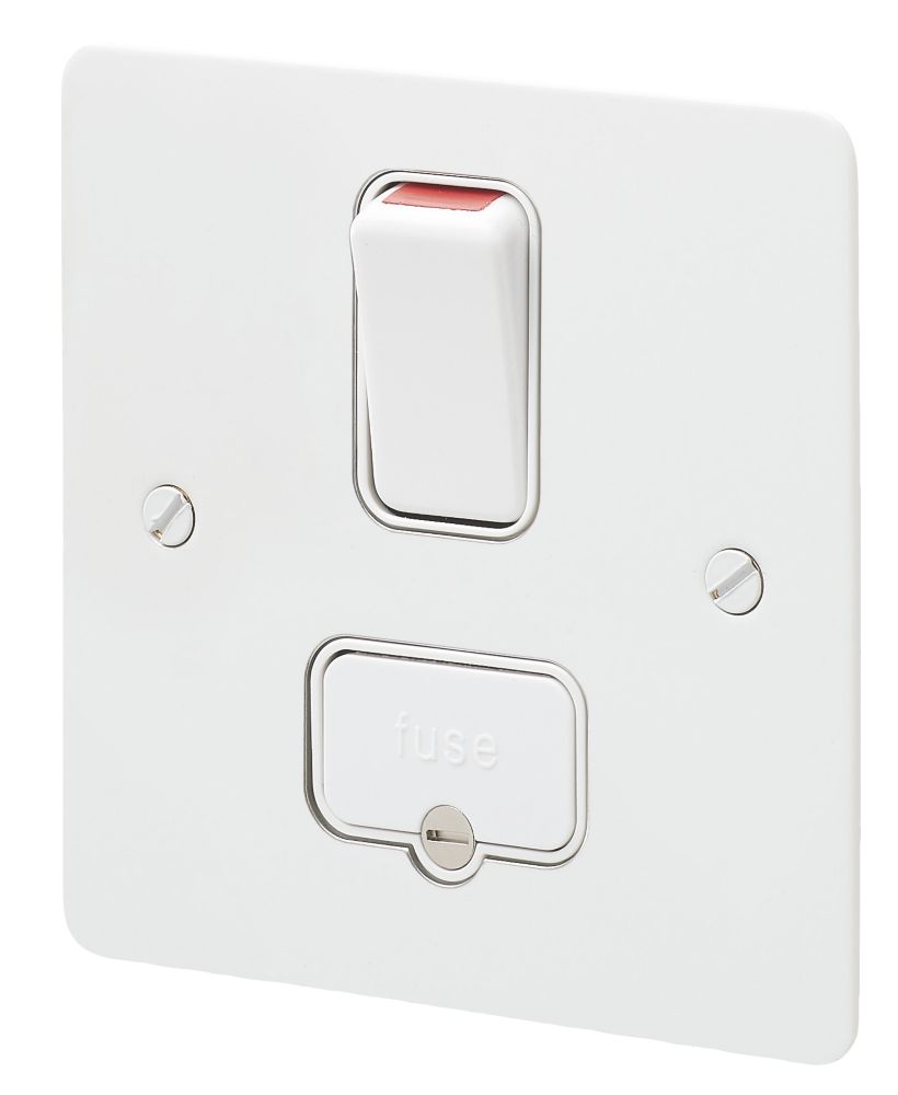 MK Edge 13A Switched Fused Spur White with White Inserts