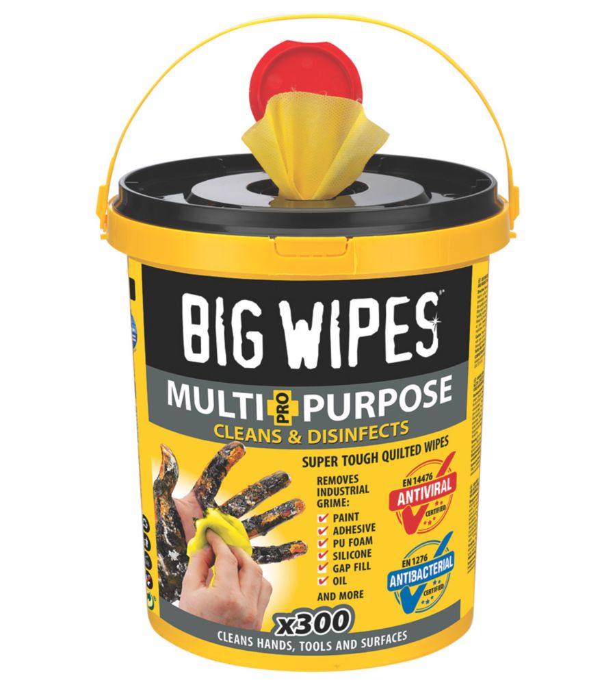 Big Wipes Multipurpose Cleaning Wipes Yellow 300 Pack