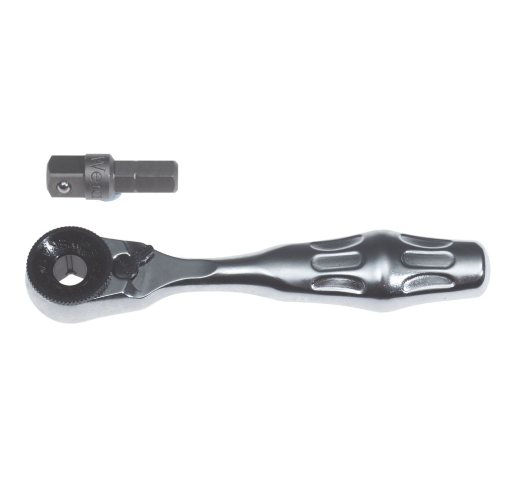 Wera Zyklop 1/4" Drive Mini Bit Ratchet with Adaptor 2 Pack