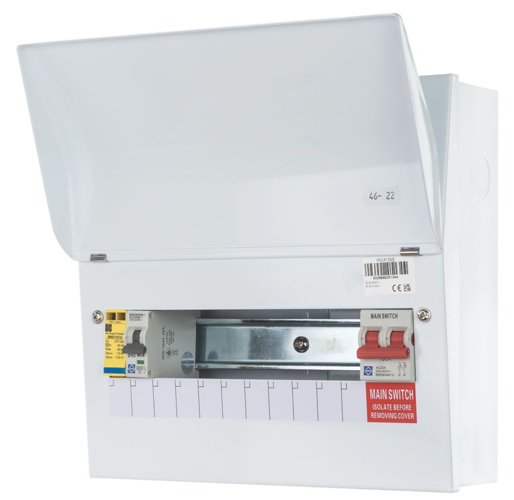 Lewden PRO 13-Module 10-Way Part-Populated Main Switch Consumer Unit