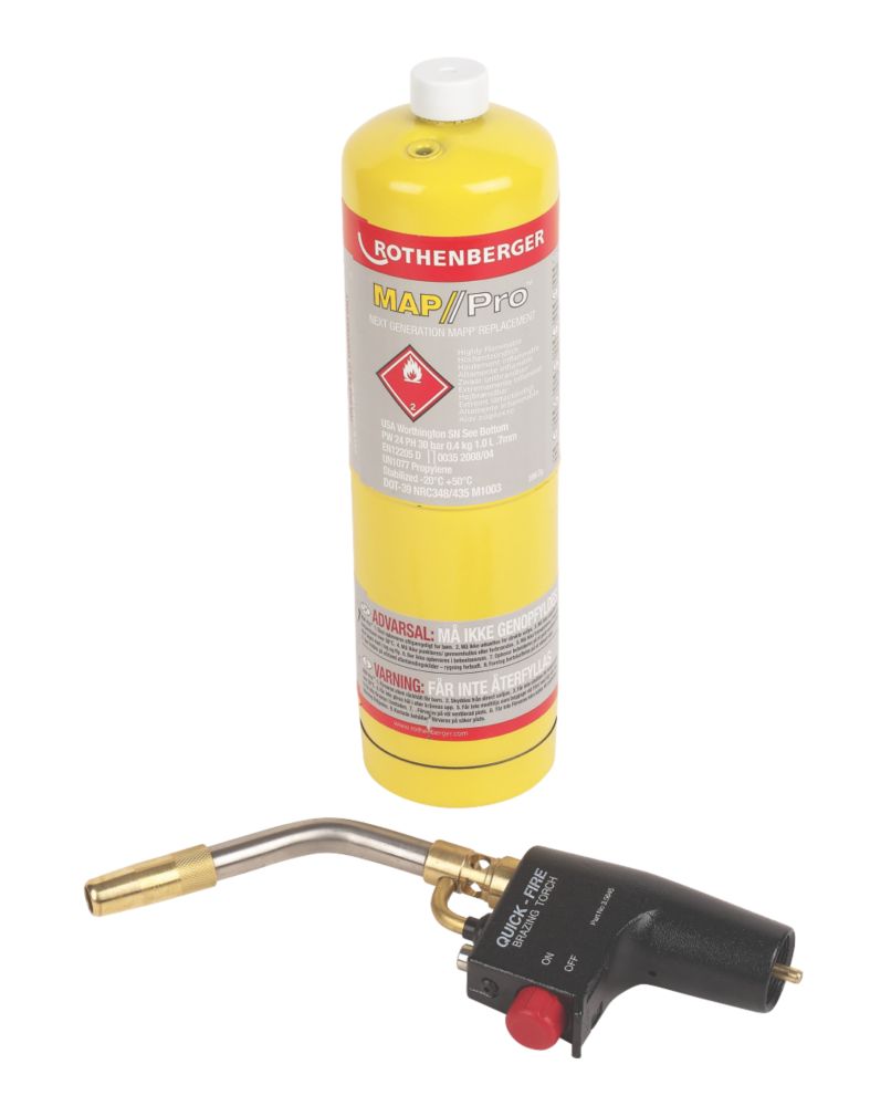 Rothenberger Quick-Fire Torch MAP/Pro Gas Cylinder